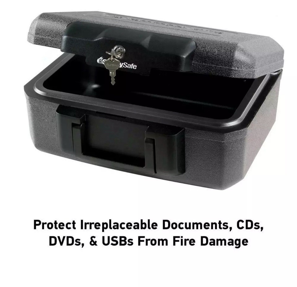 Fireproof Sentry Box Key Lock Important Document Money Safety Storage ...