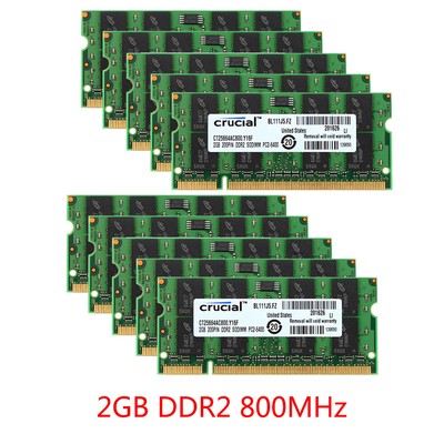 Crucial 16GB 8GB 4GB 2GB DDR2 800MHz PC2-6400S 1.8V Laptop Memory ...