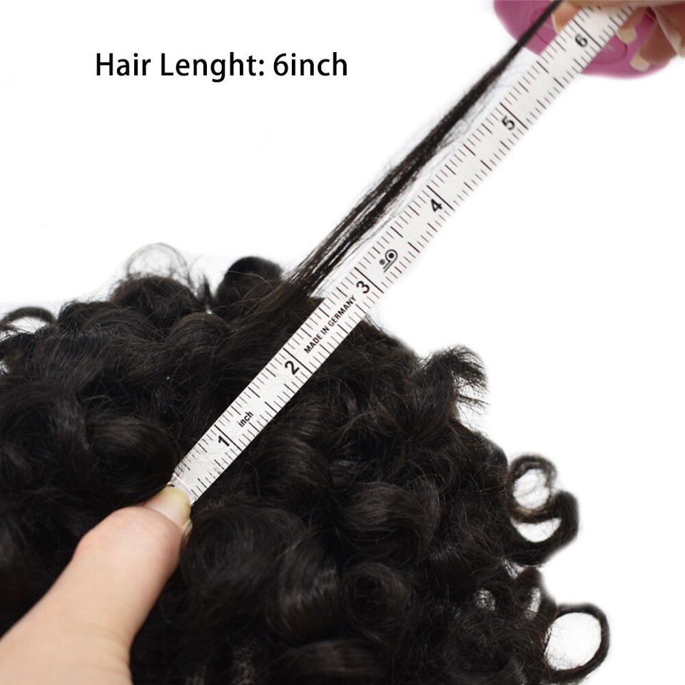 Curly Toupee for Black Men Human Hair System Fine Mono Poly Mens Wigs ...