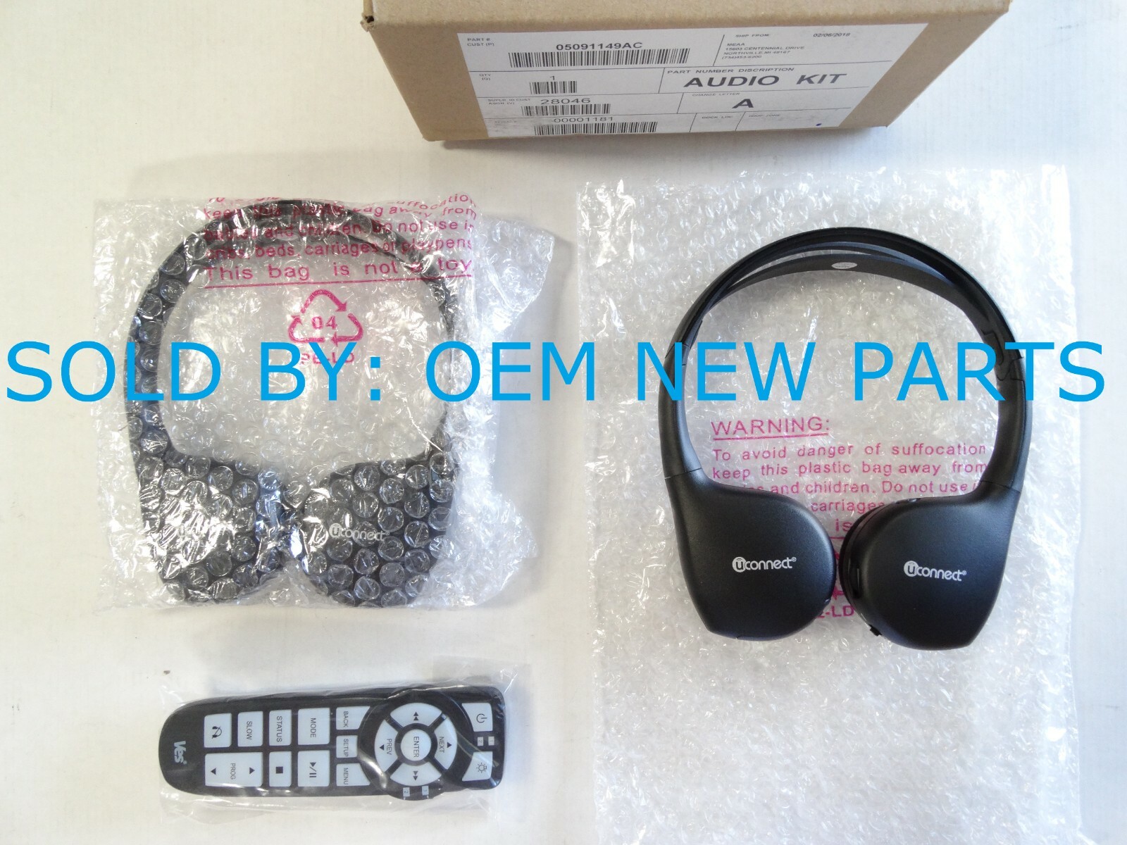 07-13 CHRYSLER DODGE Uconnect VES 2 Headphones AUDIO KIT W REMOTE ...