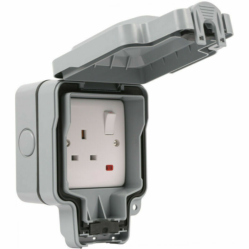 Weatherproof Outdoor 13A 1Gang Switched Socket Single IP66 Garden | eBay UK