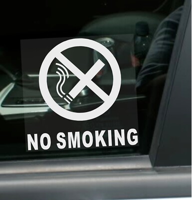 4 x Stickers No Smoking Window Signs Car Taxi Minicab Van Warning ...