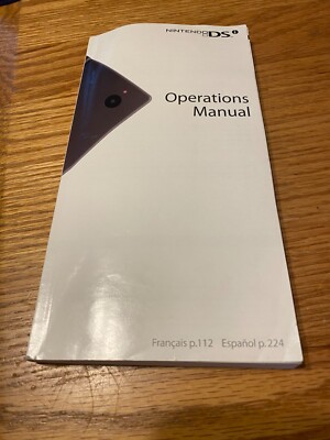 Nintendo DSi Handheld Game Operations Owner's Manual English Francais ...