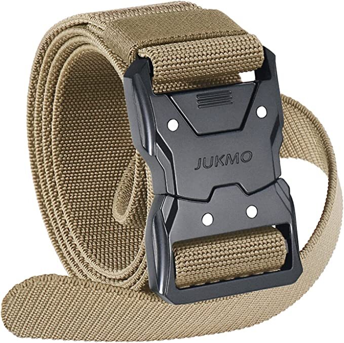 JUKMO Quick Release Tactical Belt - 1.5" Nylon Web - Military Work Belt ...