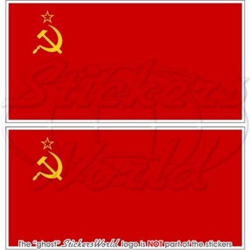 SOWJETUNION Flagge UDSSR Sowjetflagge Fahne Russland 75mm Aufkleber x2 ...