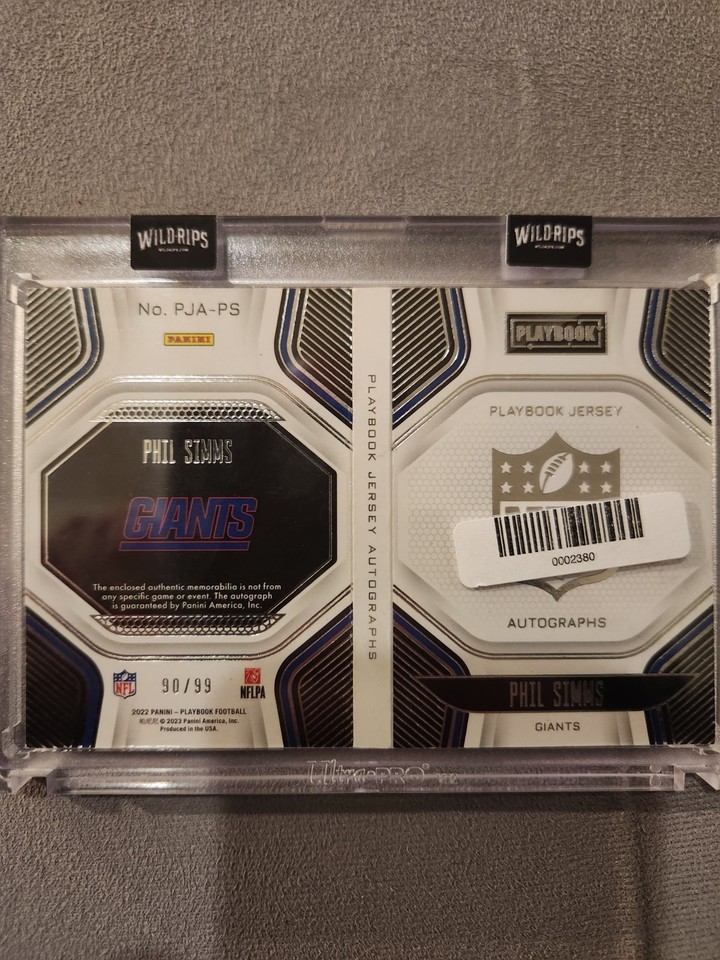 Phil Simms 2022 panini Playbook patch Autograph | eBay