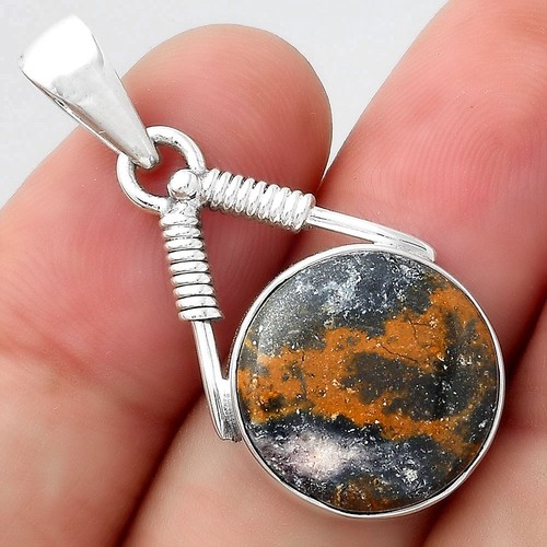 Natural Indian Blanket Jasper 925 Sterling Silver Pendant Jewelry P ...