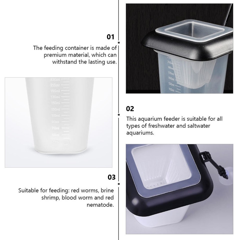 2pcs Fish Tank Feeder Cups Plastic Blood Worm Feeder Fish Food ...