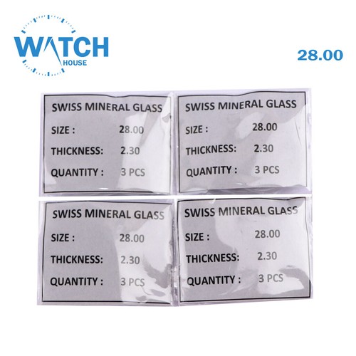 12 pcs of watch mineral glass crystal swiss made ( with size and ...