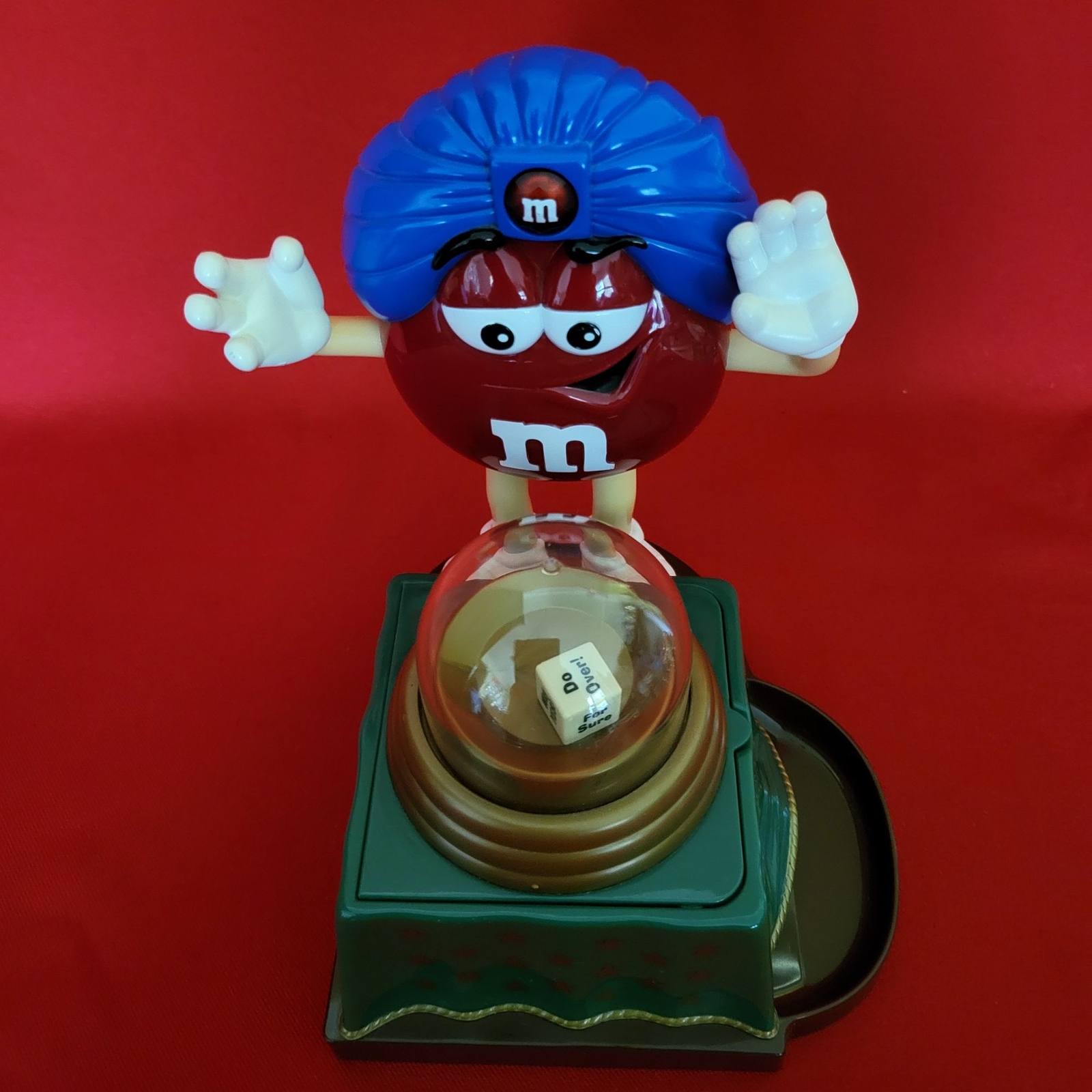 Fortune Teller M&M Candy Dispenser Red MM Blue Hat Green Table | eBay
