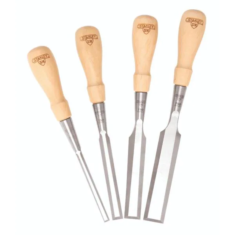 Socket Wood Chisel 4-Piece Set with Leather Tool Wrap for Woodworkers ...