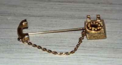 Vintage 1981 Avon Telephone Stick Pin Stickpin Rotary Base Receiver ...