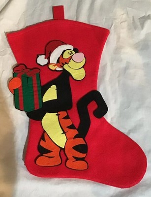 TIGGER HOLDING A PRESENT FELT CHRISTMAS STOCKING | eBay