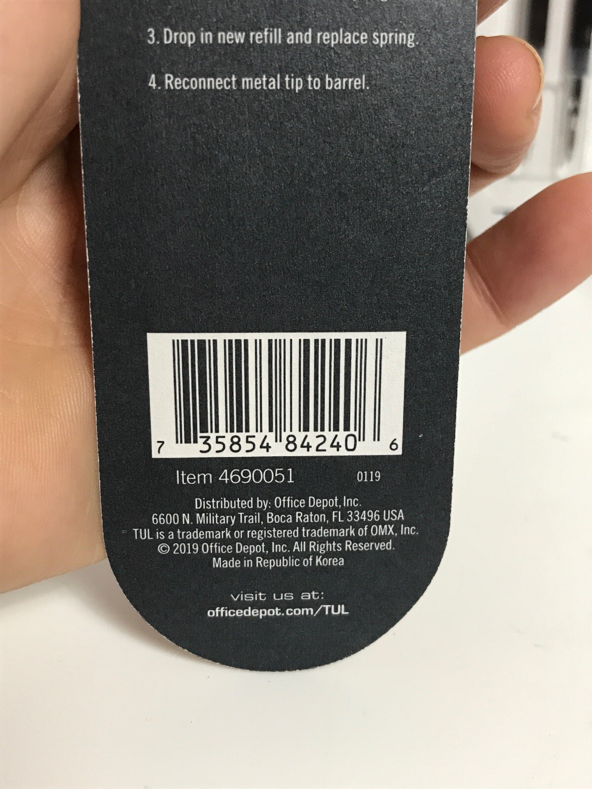 TUL Gel Pen Refills, Medium Point, 0.7 mm, Blue Ink, 3 Pack Of 2 ...