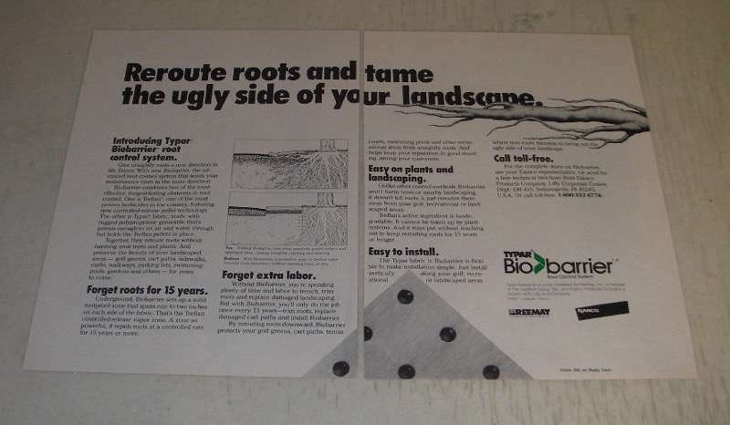 1989 Elanco Reemay Typar Biobarrier Root Control System Ad - Reroute ...