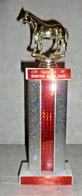 VINTAGE 1979 CHAMPION QUARTER HORSE MARE TROPHY 4-G RANCH 12" TALL | eBay