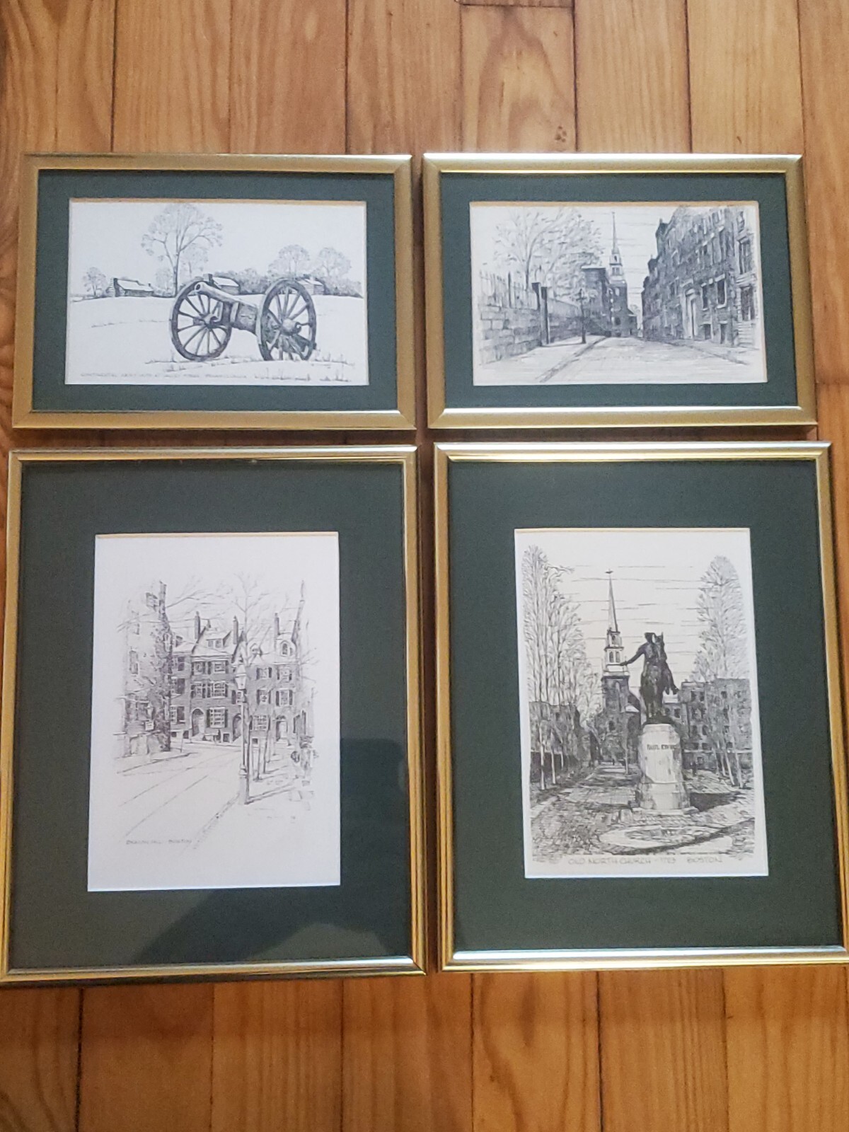 Vtg. C.M. Goff Etching Prints Lot Of 4 Boston Professionally Framed | eBay
