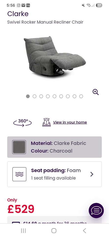 CLARKE “DFS” Swivel Rocker Manual Recliner Chair | eBay UK