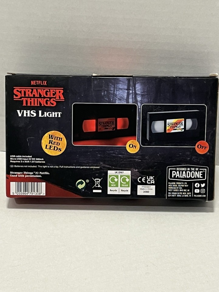 NETFLIX STRANGER THINGS VHS LIGHT w/RED LEDs NIB | eBay