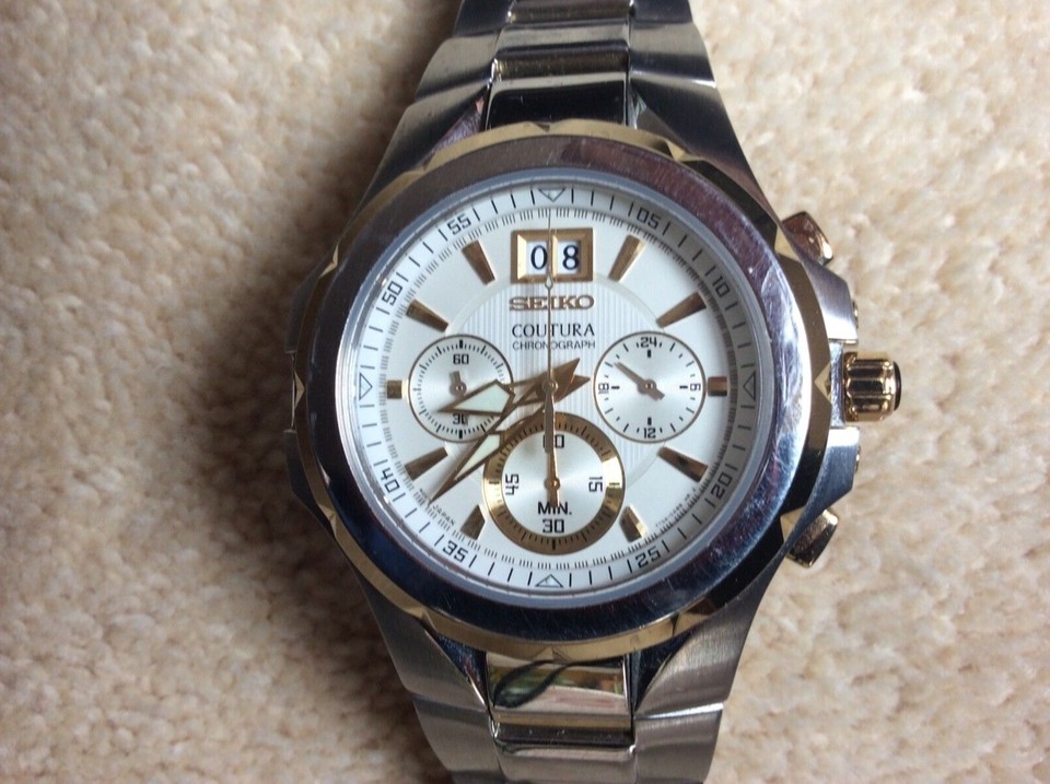 Seiko Coutura Big Date Chronograph Watch 7T04-0AB0 - **UK SELLER ...