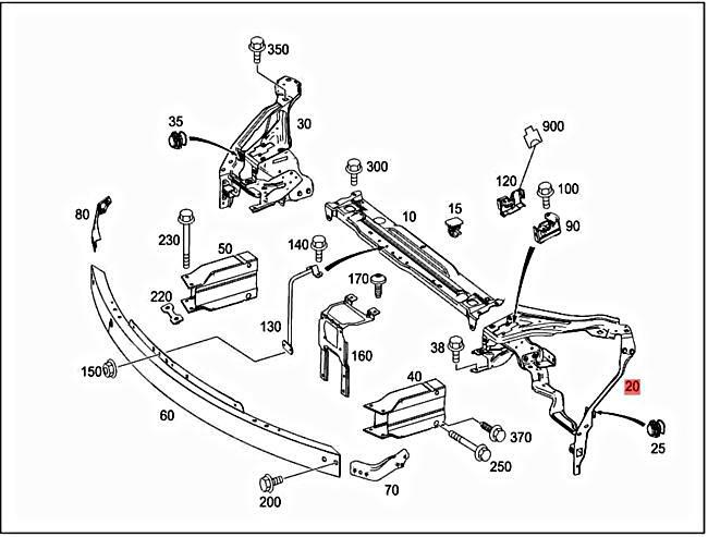 Genuine MERCEDES C204 S204 W204 C-CLASS W204 Frame for lamp unit ...