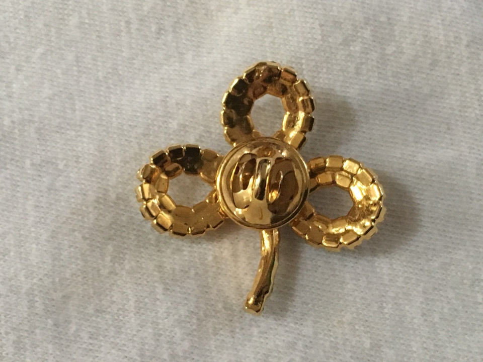 Green Gold Tone Clover Shamrock Rhinestones Brooch Pin | eBay