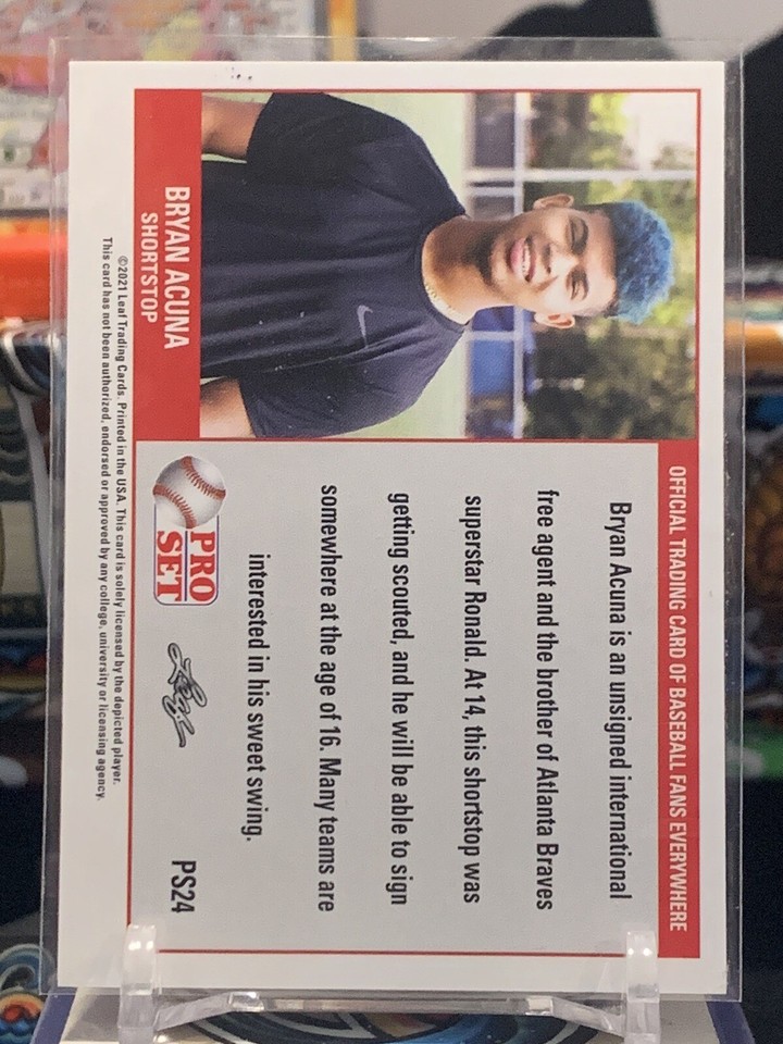 2021 Bryan Acuna Leaf Pro Set Rookie Green - Minnesota Twins HP3K | eBay