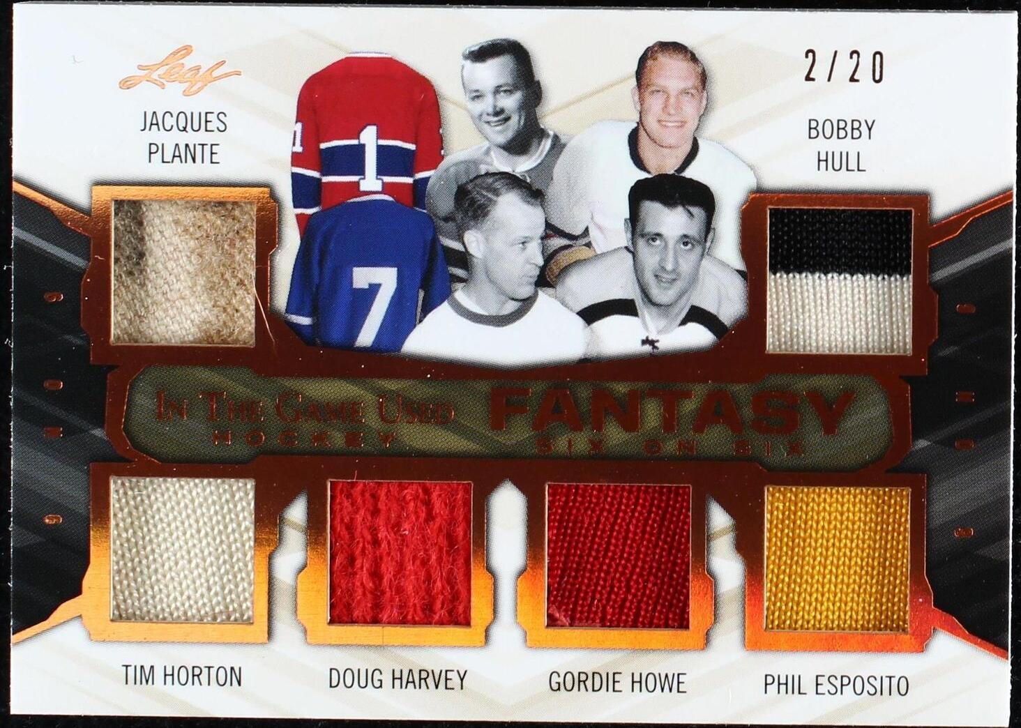 2019-20 Leaf In the Game Used - Fantasy 6 on 6 Mario Lemieux, Brett ...