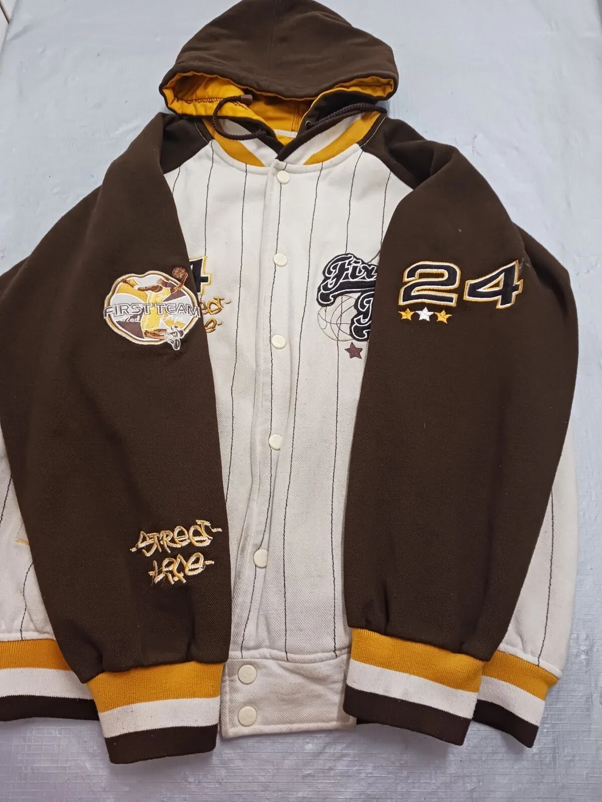 Mens Rare Vintage NBA Raw Blue First Team Jacket Hood… - Gem