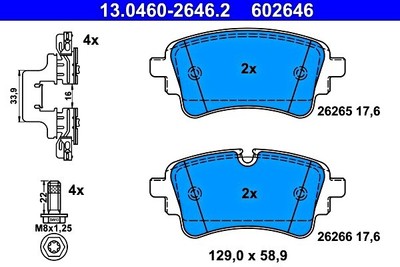 ATE Disc Brake Pad Set Rear Axle For AUDI A4 B9 A5 A6 A7 15-20 ...