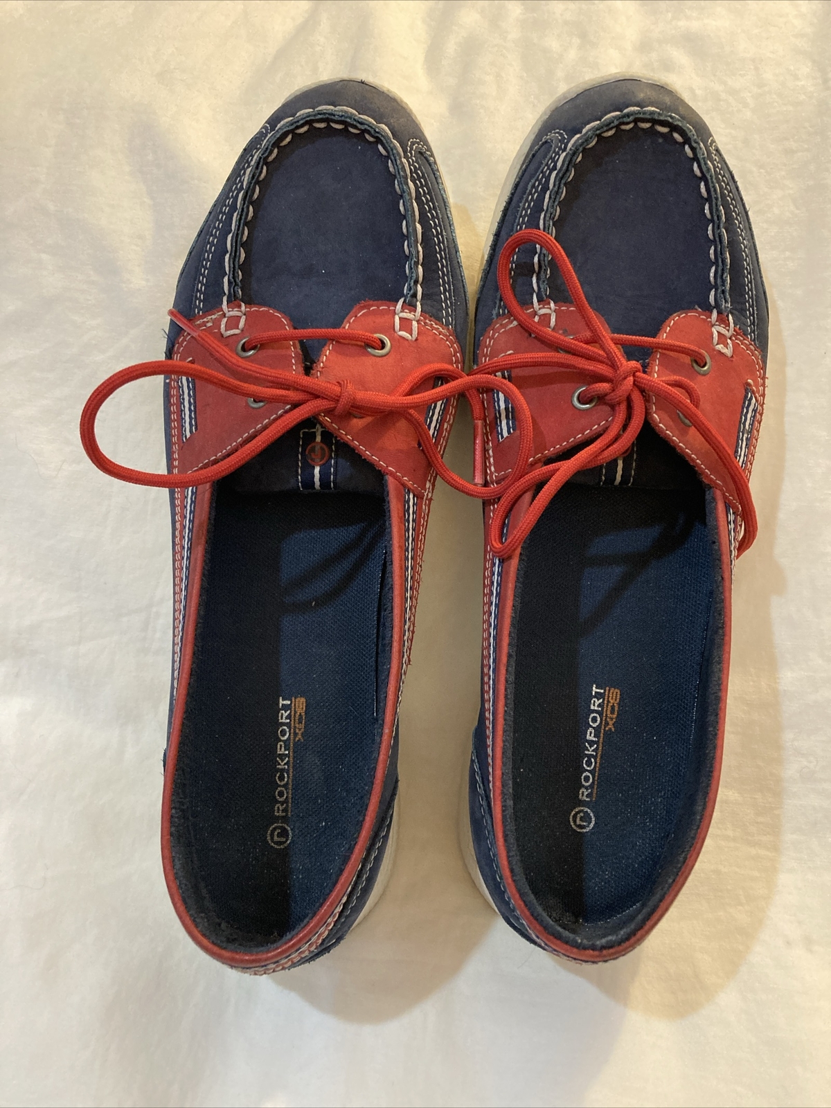 Rockport XCS Women’s Leather Blue/Red Boat Shoes Sz. 8.5 #K57294 Clean ...