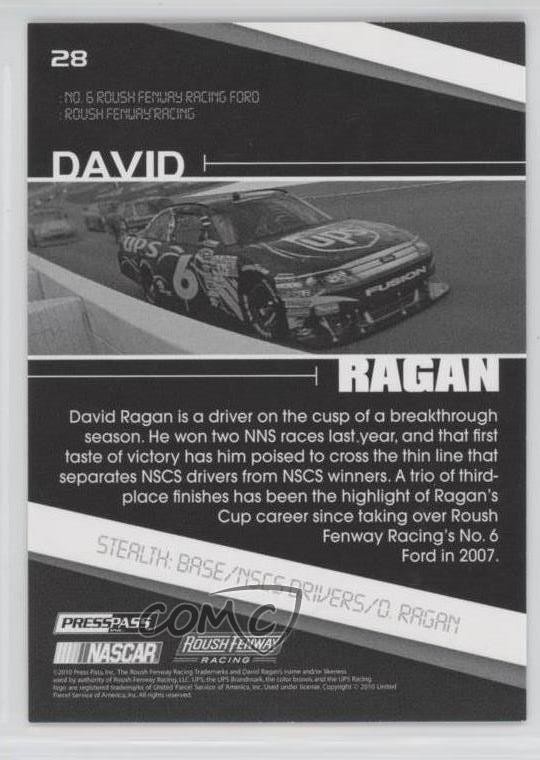 2010 Press Pass Stealth Black and White David Ragan #28 | eBay