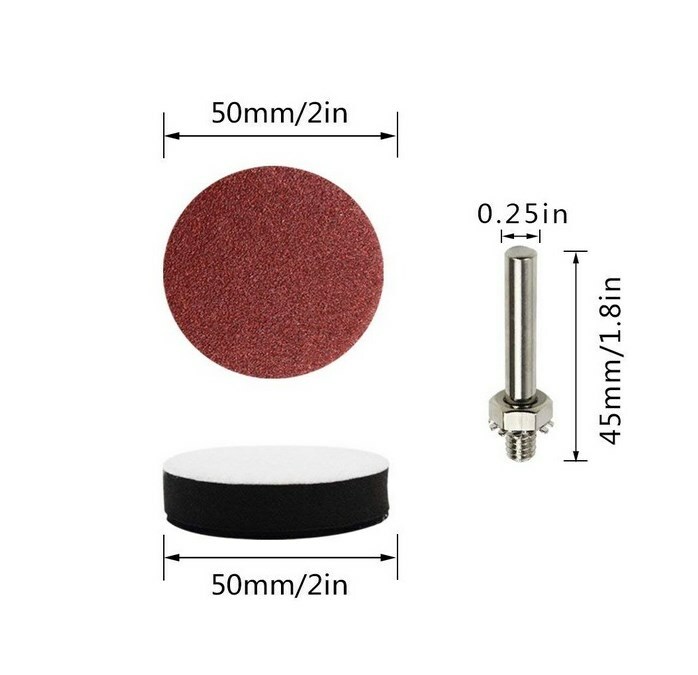 100PCS 2" Sanding Discs Pad Kit+Backer Plate 1/4" Shank Includes 80 ...