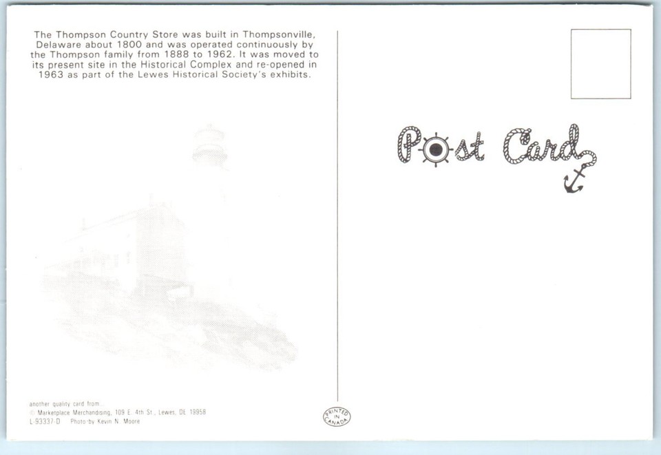 Postcard - The Thompson Country Store - Thompsonville, Delaware | eBay