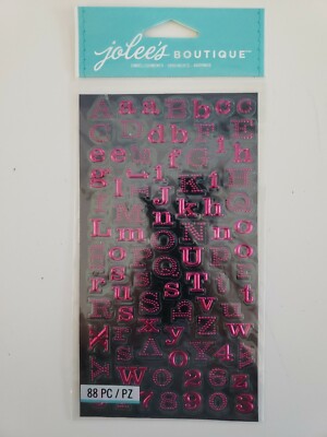Jolees Boutique Pink Mini Foil Alphabet scrapbooking stickers | eBay
