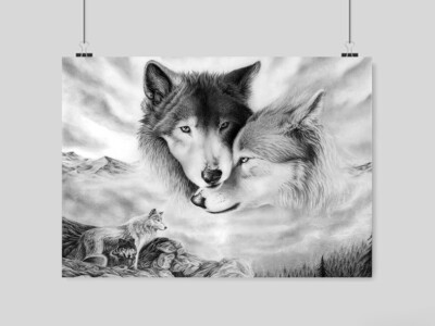 WILD WOLVES POSTER NATURE ANIMALS WOLF A3 A4 SIZE | eBay UK