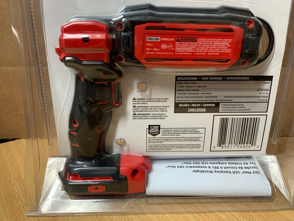 CRAFTSMAN V20 20-Volt Max 700-Lumen LED Rechargeable Power Tool ...