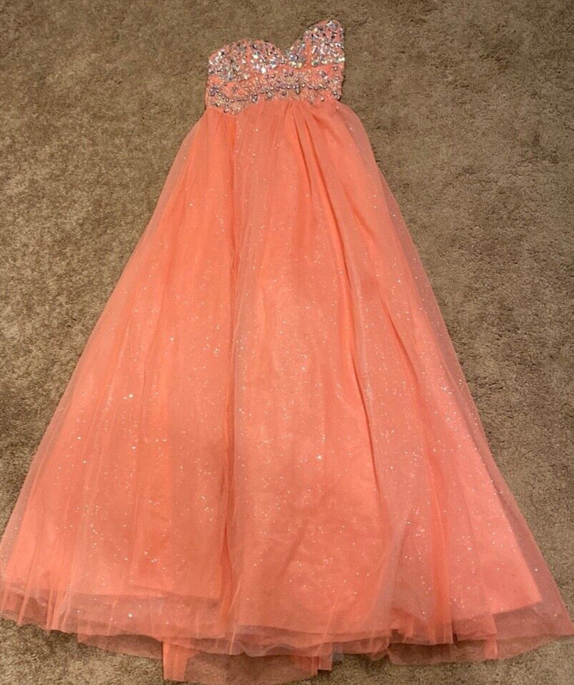 Strapless Coral Prom Dresses