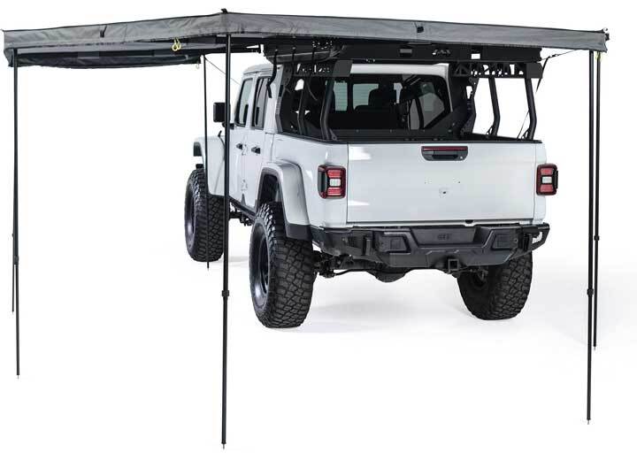 Smittybilt Overlanding 270 Degree Awning Roof Rack Mounted Grey 600D ...