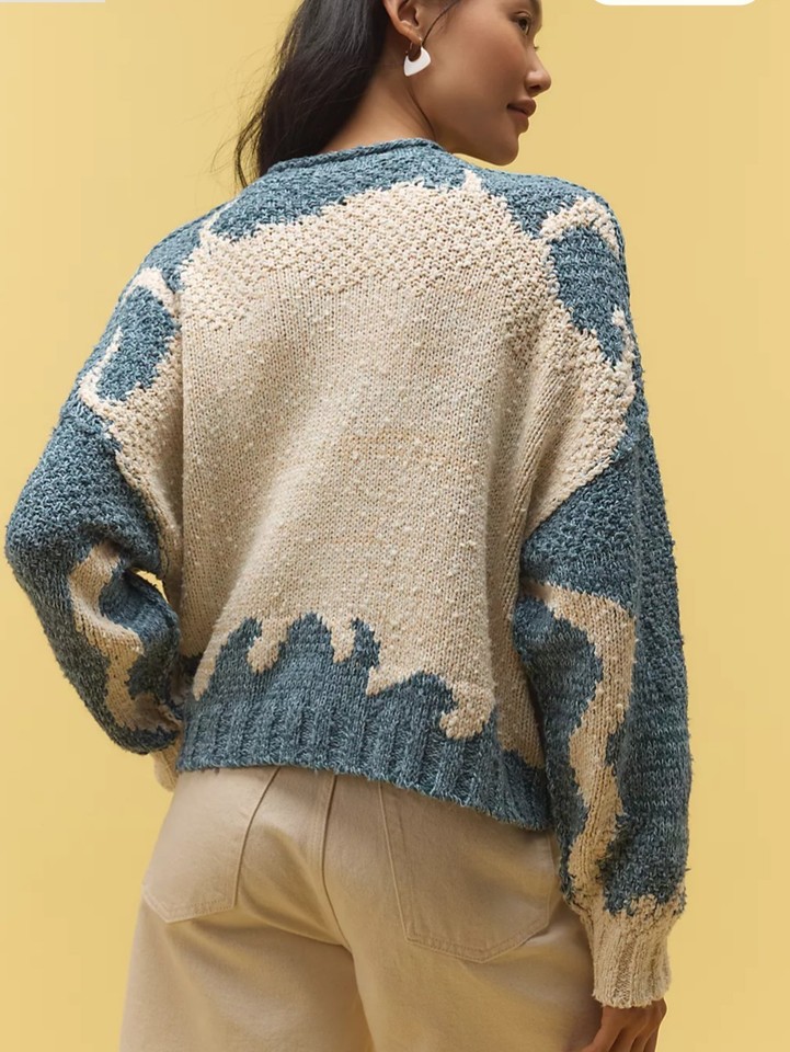 Anthropologie Pilcro Long-Sleeve Crew-Neck Icon Sweater Starfish Small ...