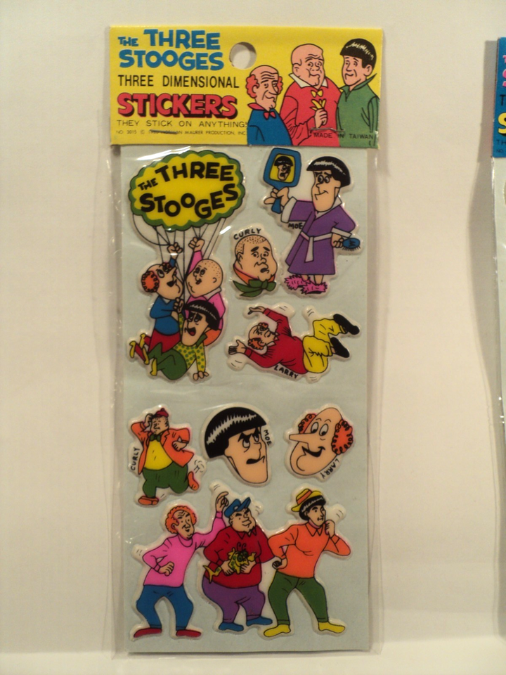 1980 Three Stooges Dimensional Stickers 6 Unopened Packs Norman Maurer ...