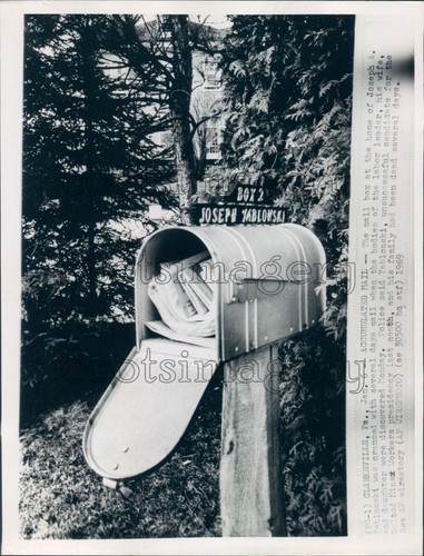 1969 Stuffed Mailbox of Murdered Labor Leader Joseph Yablonski PA Press ...
