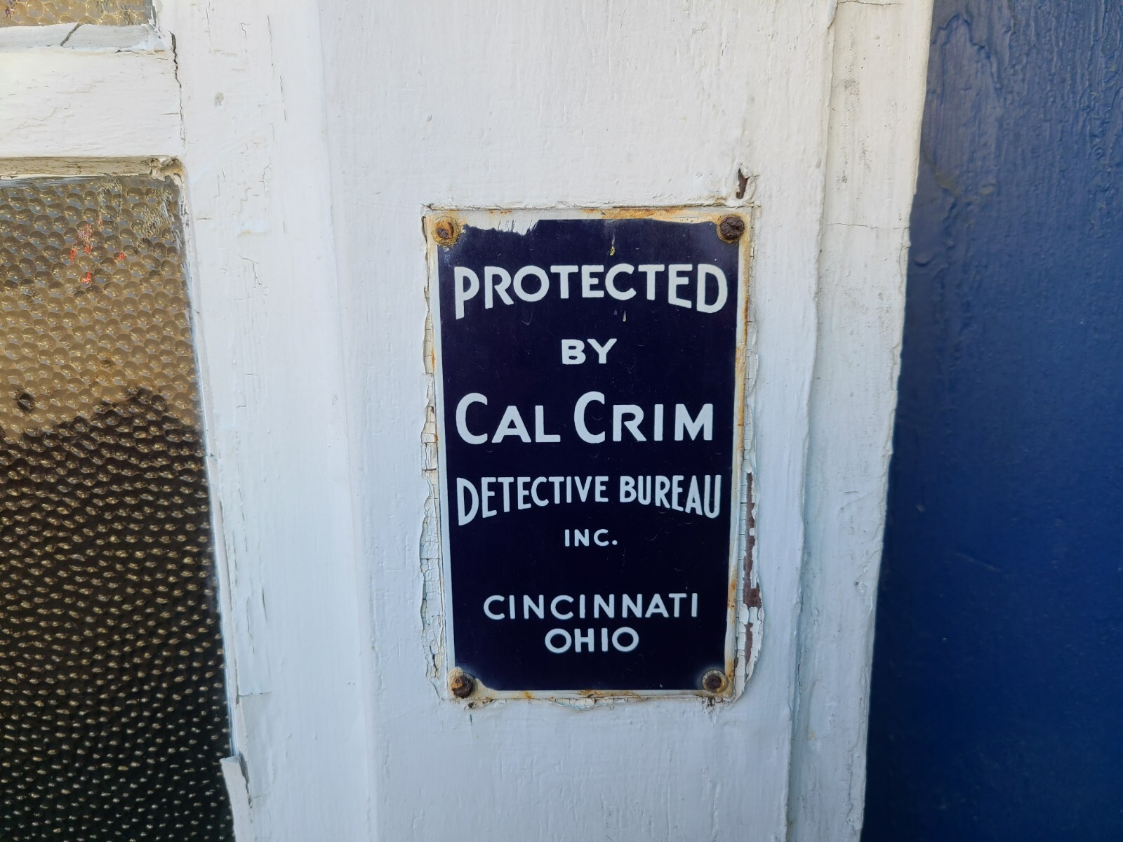 5 Antique Vtg Original PORCELAIN CAL CRIM Sign Cincinnati OH Ohio | eBay