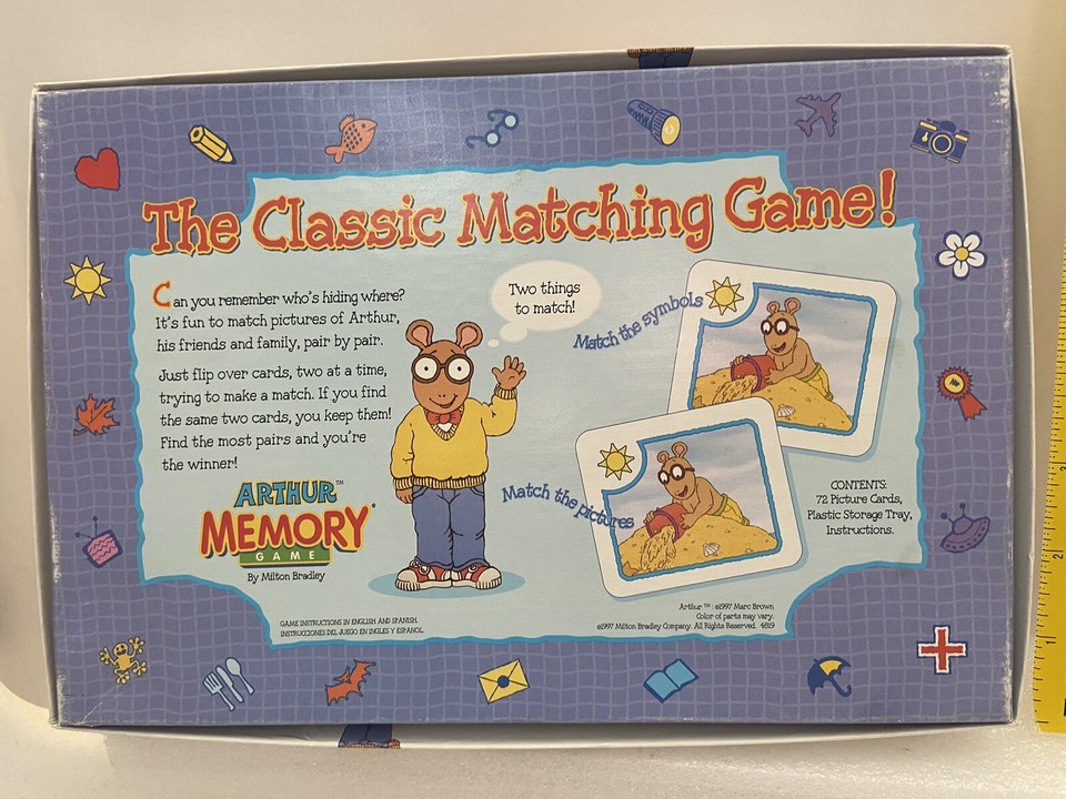 1997 Milton Bradley Arthur Memory Game - Matching Picture Cards ...