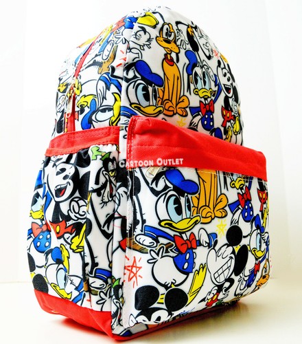 Disney Mickey Mouse All Over Print Large Backpack 16" Book Bag Birthday ...
