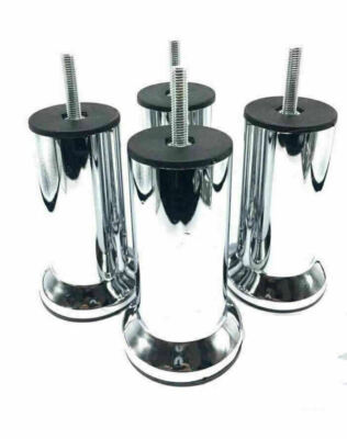 4x chrome metal Legs feet for uk furniture chair, sofa, bed, table ...