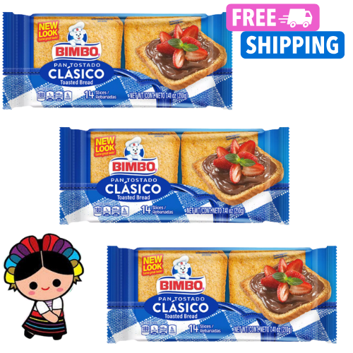 Bimbo Pan Tostado White Toasted Bread 14 ct (3x) | eBay