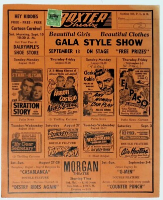 1949 Baxter Movie Theater Mountain Home Arkansas Movie Line Up Clark ...