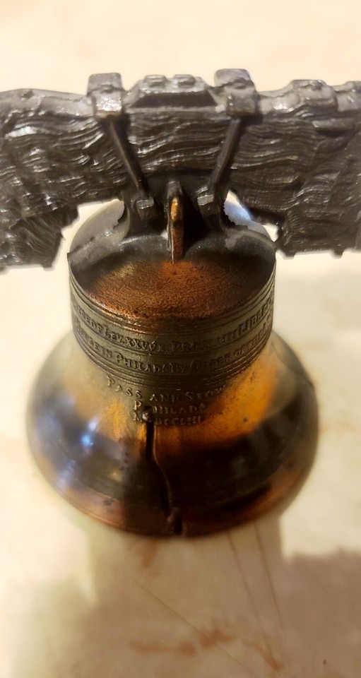 Vintage Replica Liberty Bell Cast Metal & Brass Pass & Stow ...