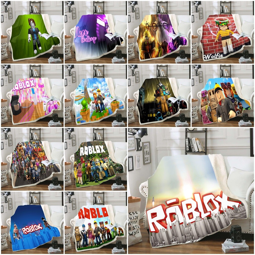 Roblox Fleece Blanket Soft Winter Warm Sofa Bed Fluffy Thick Throw ...